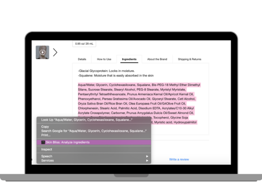 Skin Bliss | The cosmetic scanner powered by AI